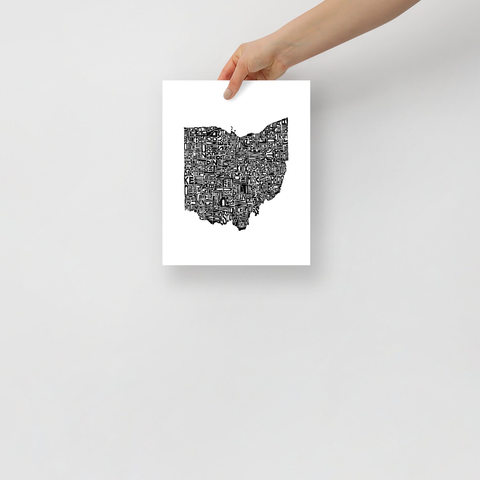 Ohio Typography Map Art Unframed Print Customizable Personalized State ...