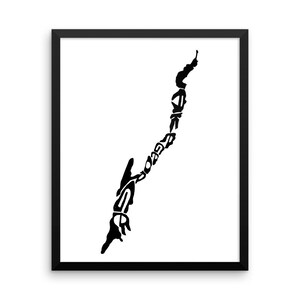 Lake George Typography Map Art FRAMED Print Personalized State | Etsy