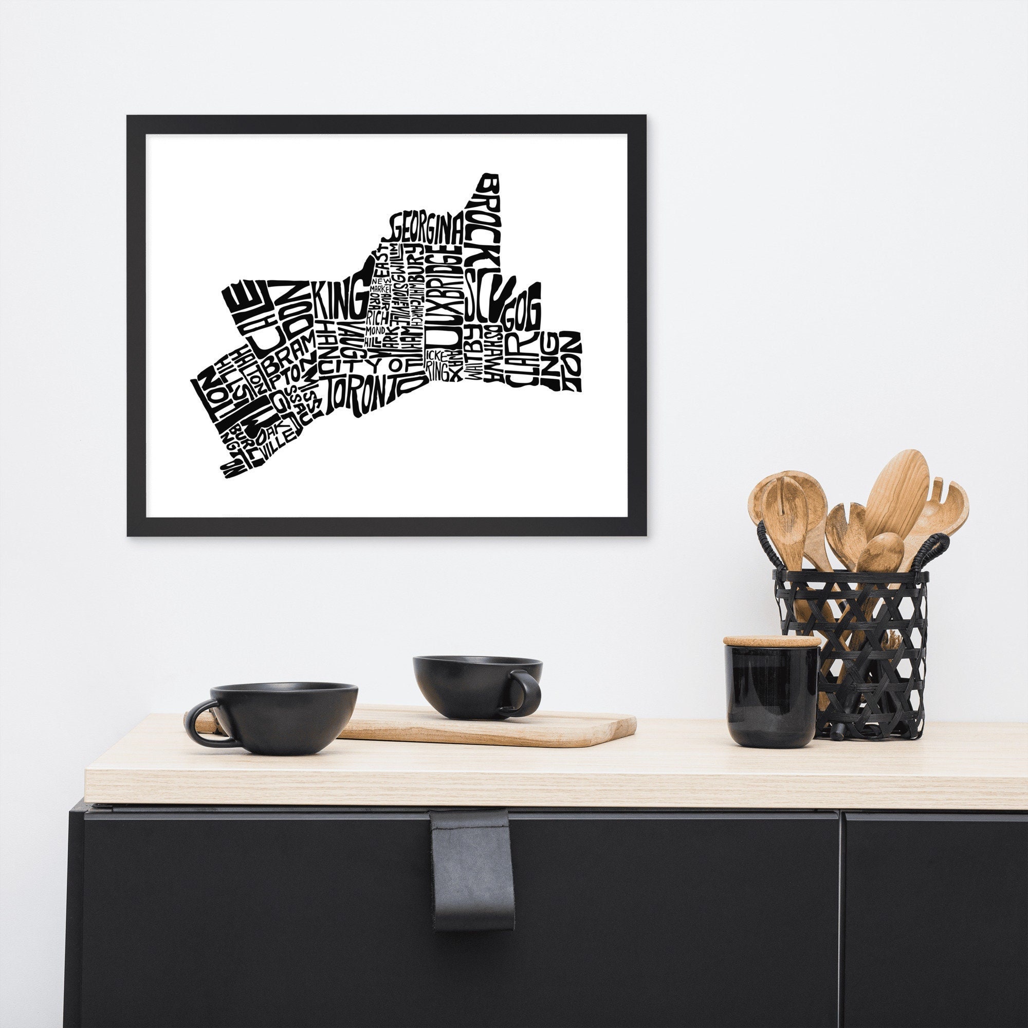 Toronto Typography Map Art FRAMED Print Customizable City - Etsy
