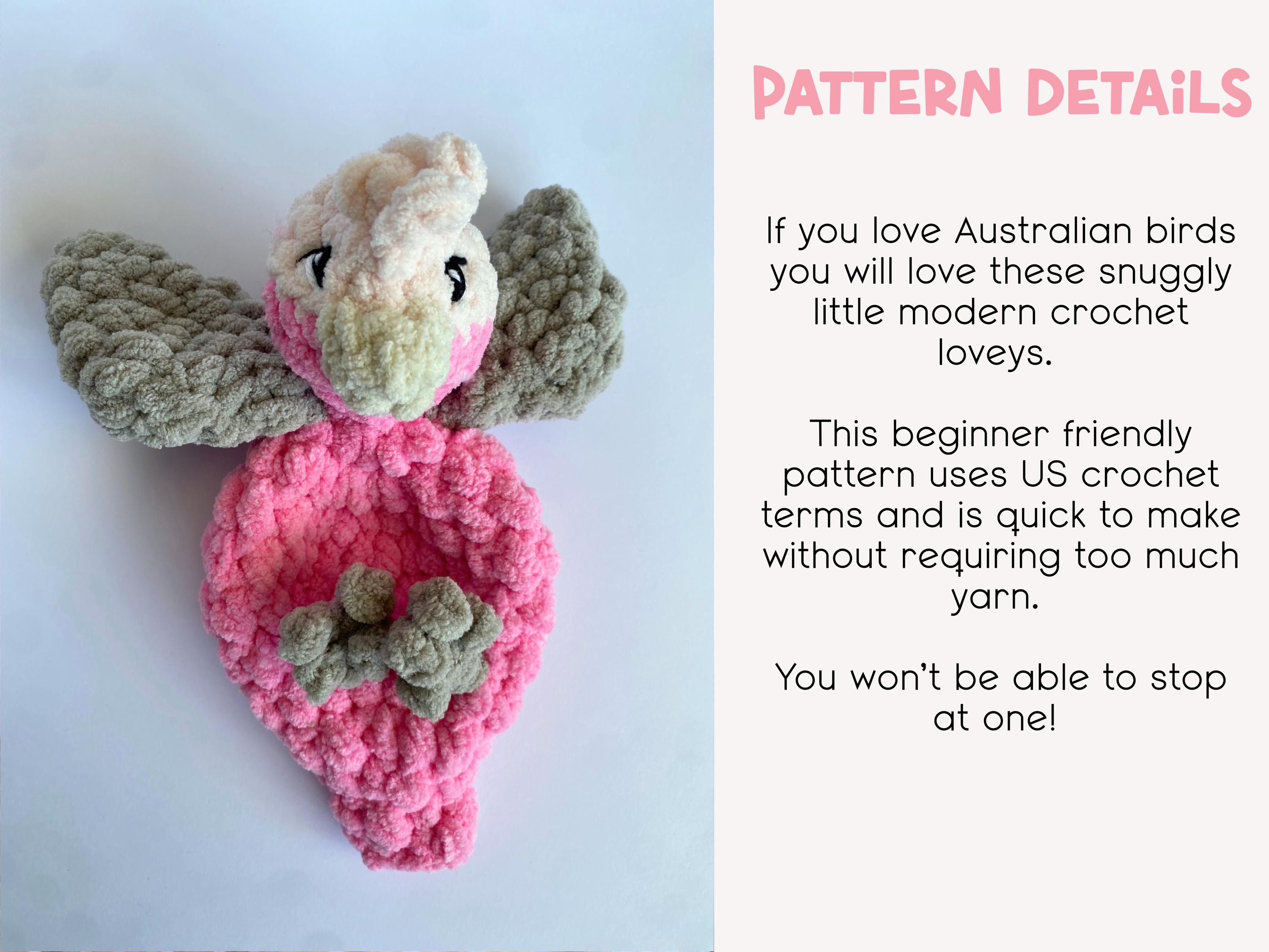 Galah Lovey Crochet Pattern: Australian Bird, Beginner Friendly (PDF ...