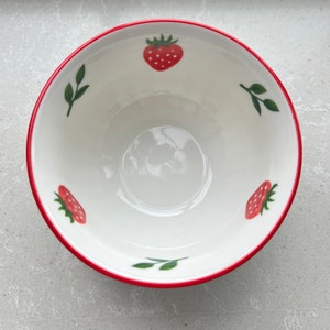 Strawberry Pattern Ceramic Bowl - Etsy