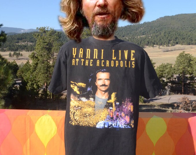 Vintage 90s T-shirt YANNI Live Acropolis Band Concert New Age Music ...