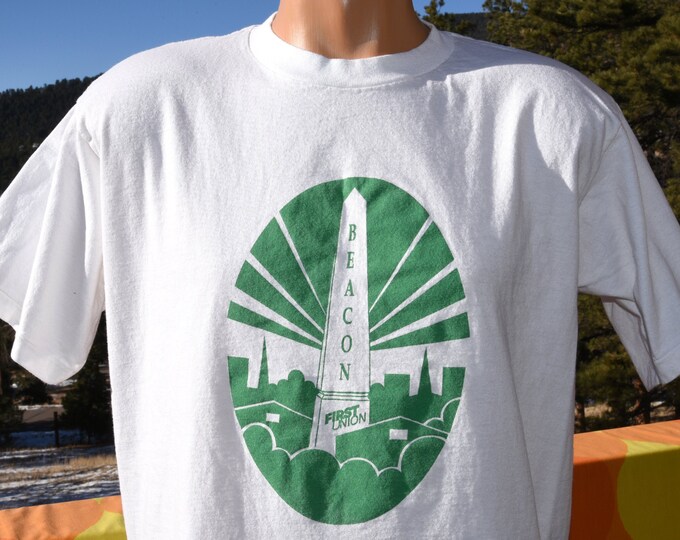 Vintage Tee 80s FIRST UNION Bank Beacon T-shirt XL Large Defunct - Etsy