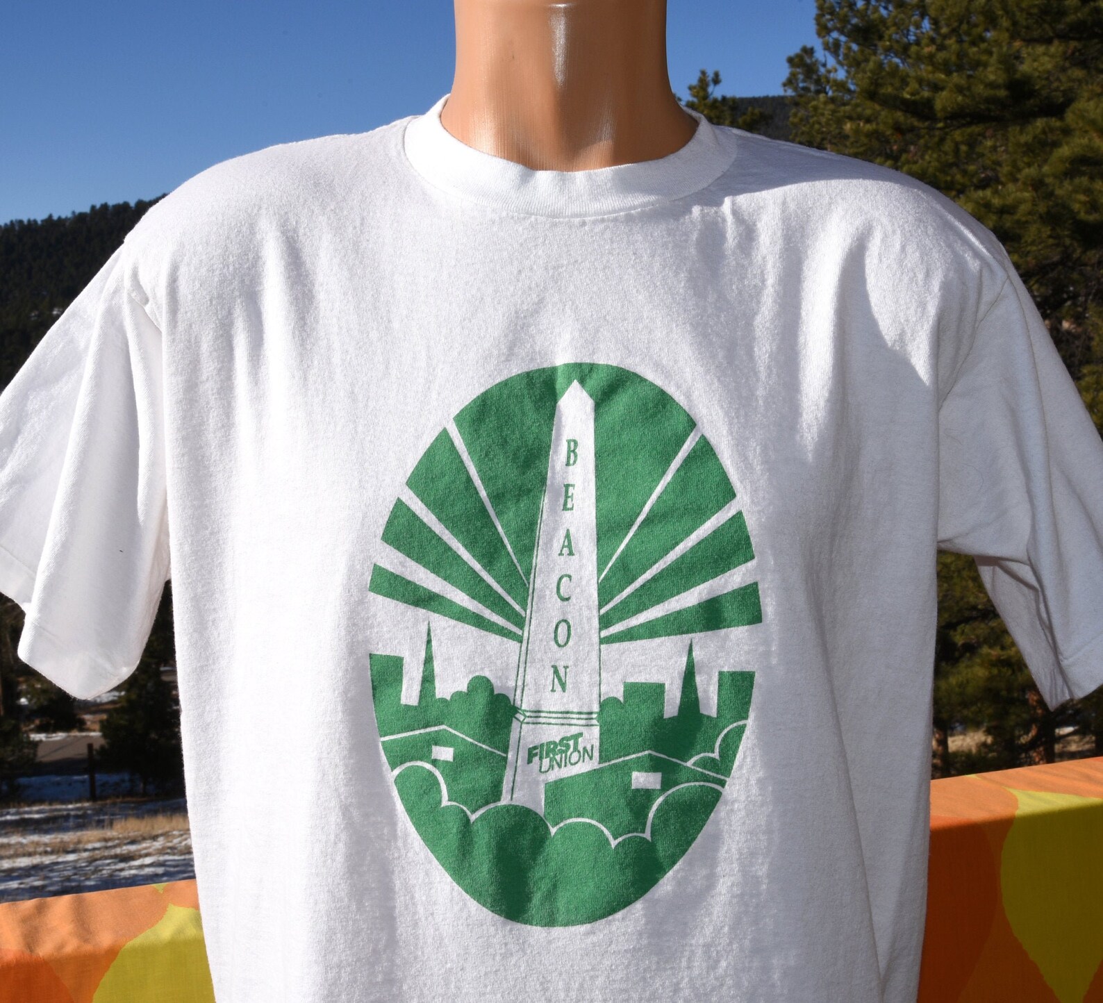 Vintage Tee 80s FIRST UNION Bank Beacon T-shirt XL Large - Etsy