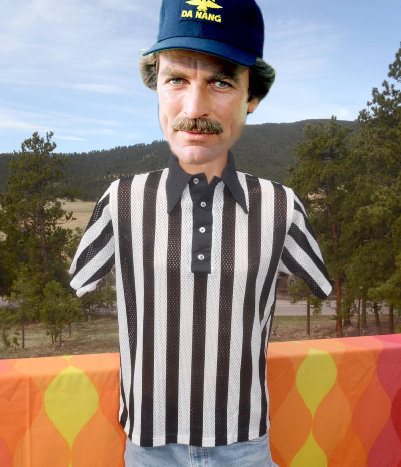 Vintage 70s Polo Golf Shirt REFEREE Black White Stripes Medium - Etsy