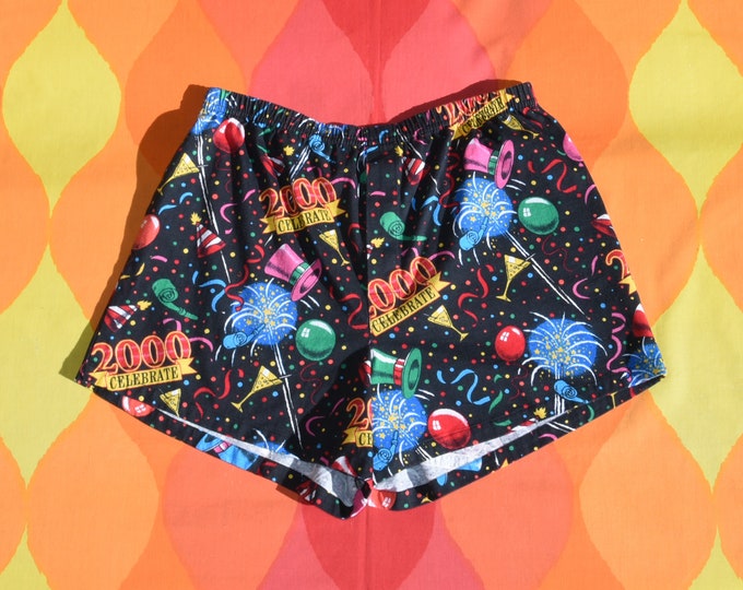 Vintage Y2k Boxer Shorts NEW YEARS Eve 2000 Black Large Medium 00s - Etsy