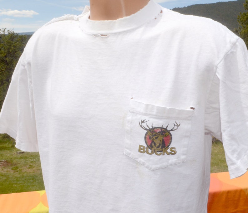 80s Vintage T-shirt BUCKS the System Cigarettes Tobacco Pocket Tee ...