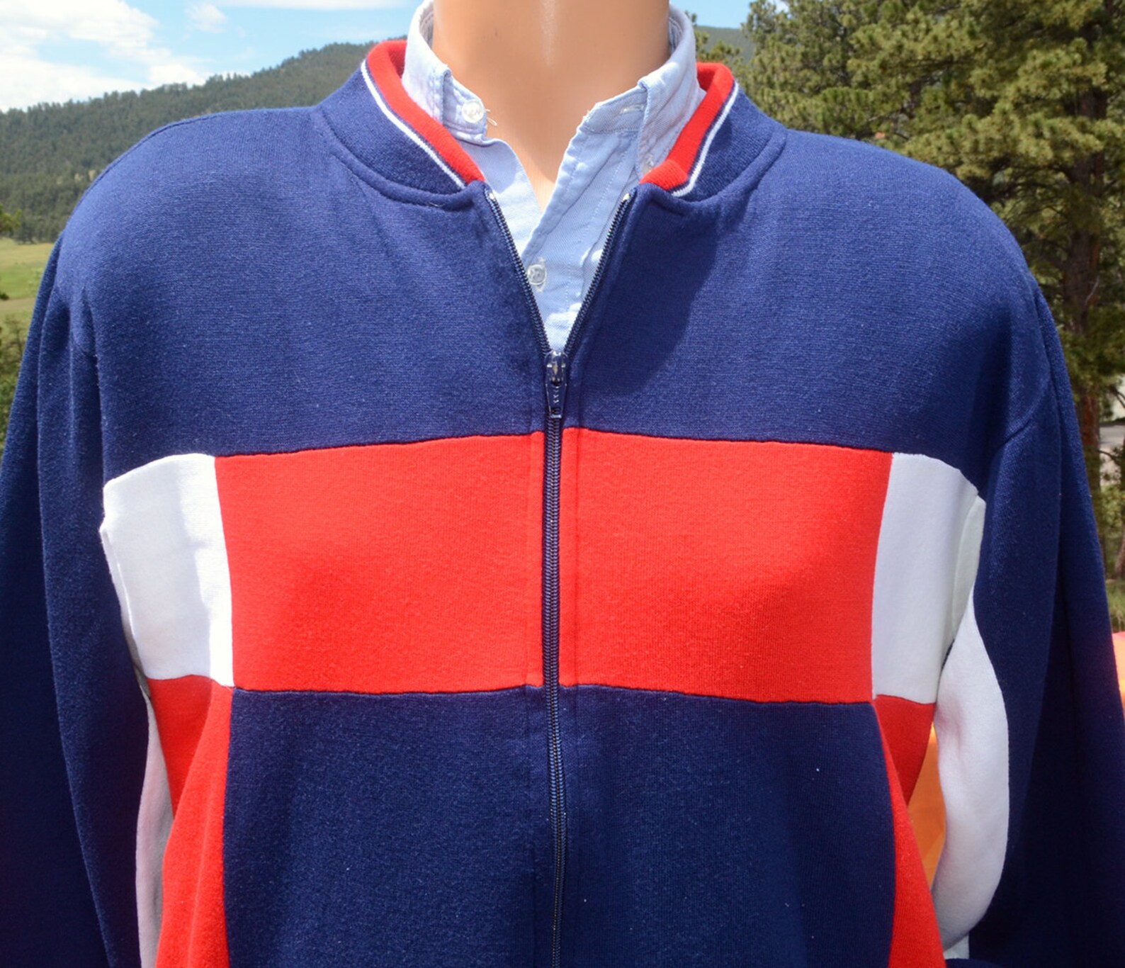 Vintage 80s Track Jacket MAIN EVENT Tennis Warm up Zip Sweatshirt ...