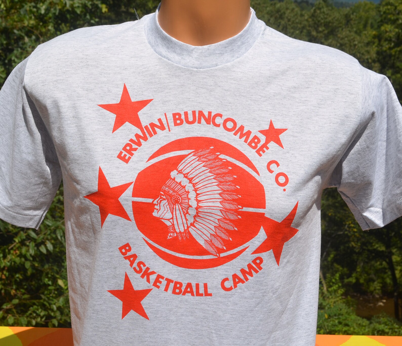 Vintage 80s T-shirt ERWIN Basketball Camp Native American - Etsy