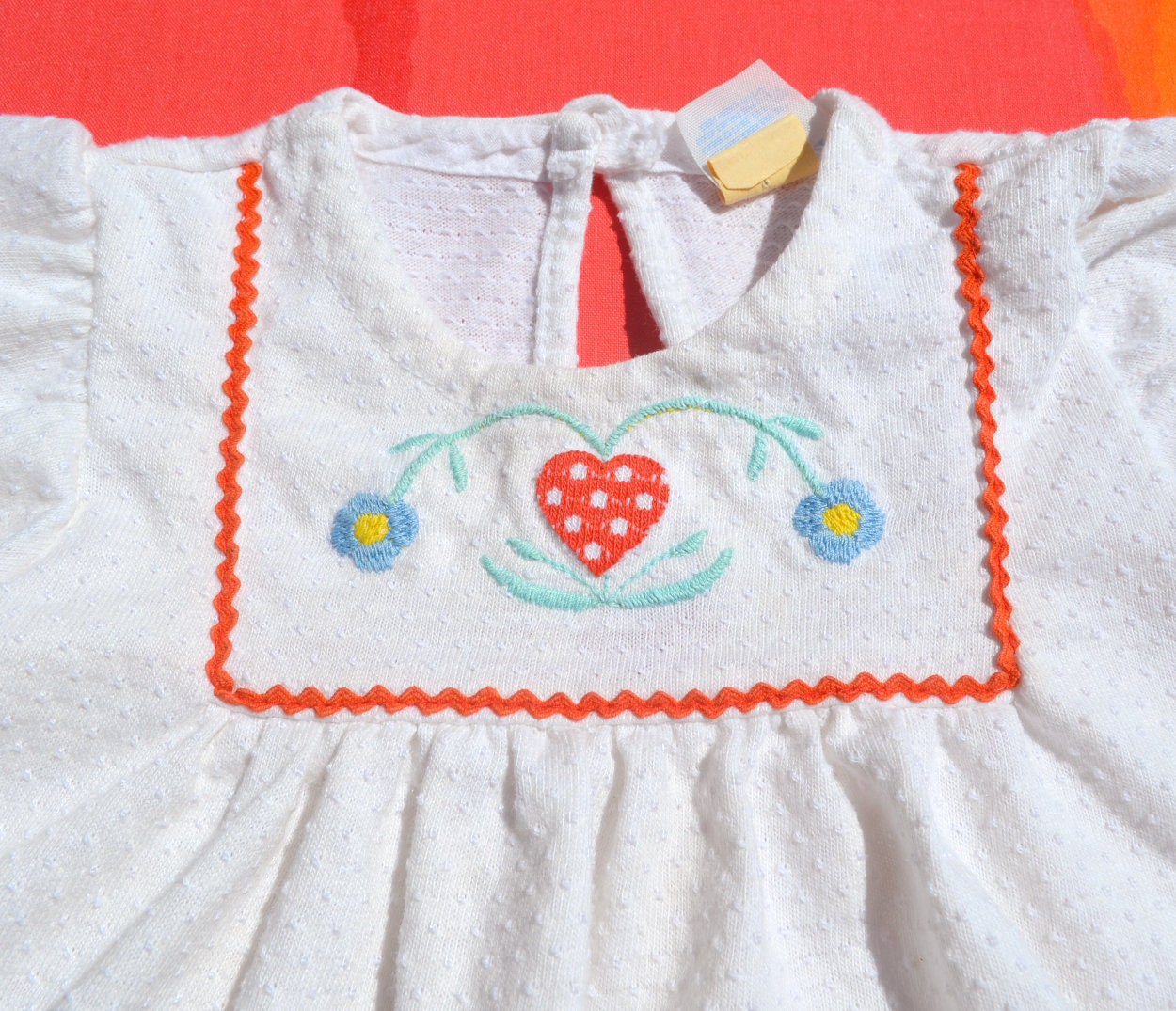 Vintage 70s Baby Outfit HEARTS Hippie Shirt Flare Pants Set Girls ...