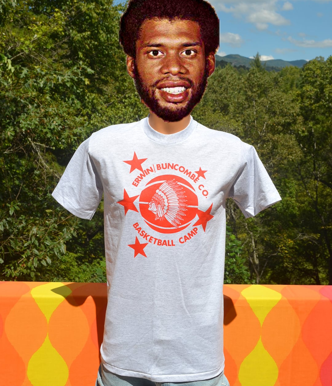 Vintage 80s T-shirt ERWIN Basketball Camp Native American Indian Chief ...
