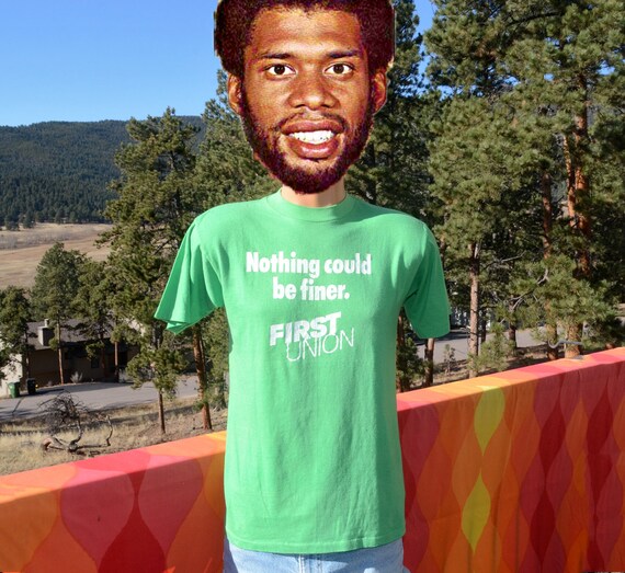 vintage tee 80s FIRST UNION bank nothing could be fin… - Gem