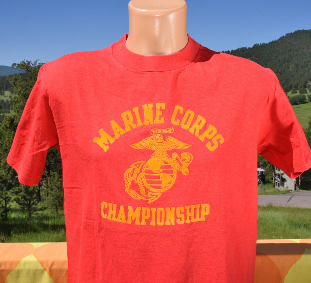 Vintage 80s T-shirt USMC Marine Corps Championship Tee Medium Large ...