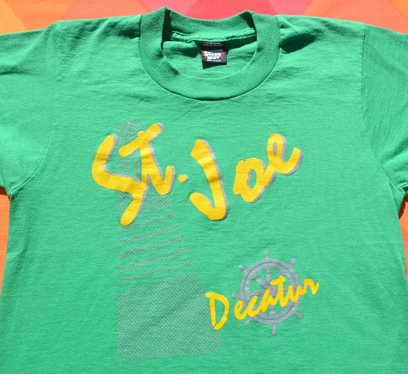 80s Vintage T-shirt ST. JOE Decatur Catholic School Green Tee | Etsy