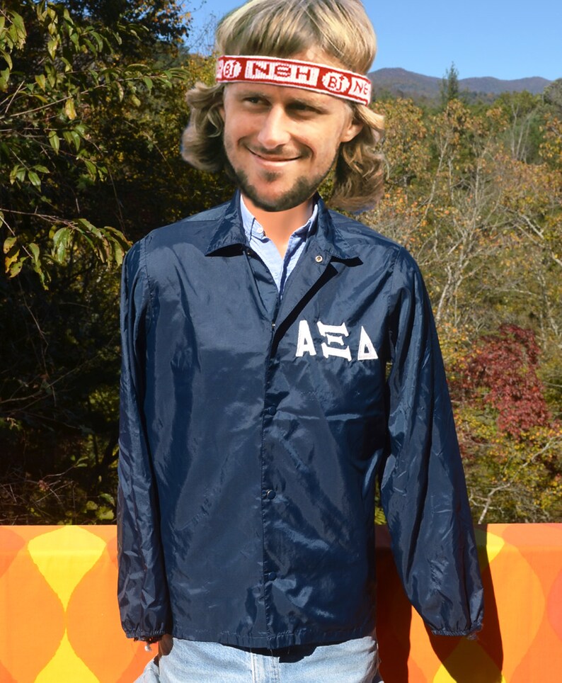 Vintage 70s Windbreaker Coach Jacket Alpha Xi Delta Axid Greek - Etsy