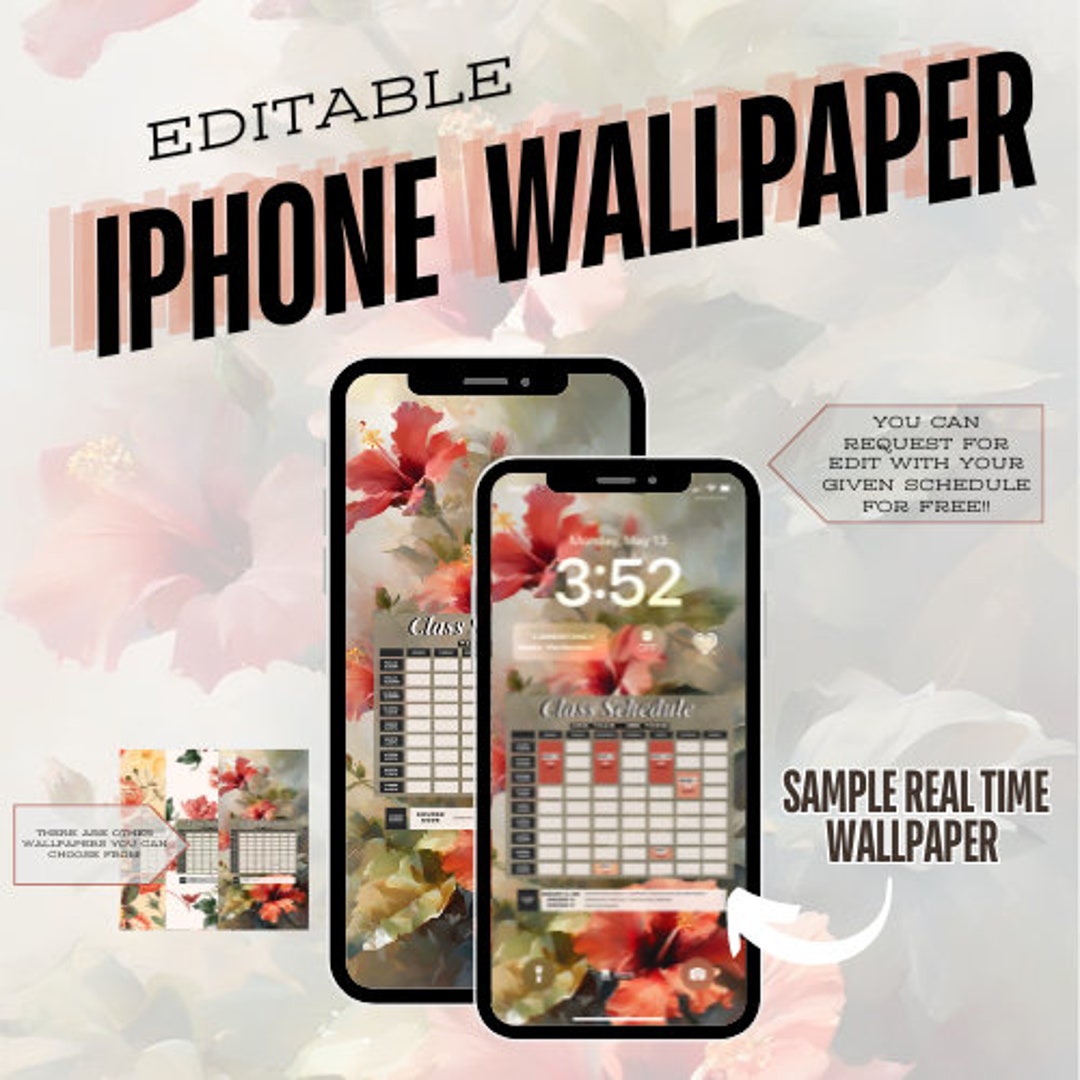 IPhone Class Schedule Editable Wallpaper - Etsy