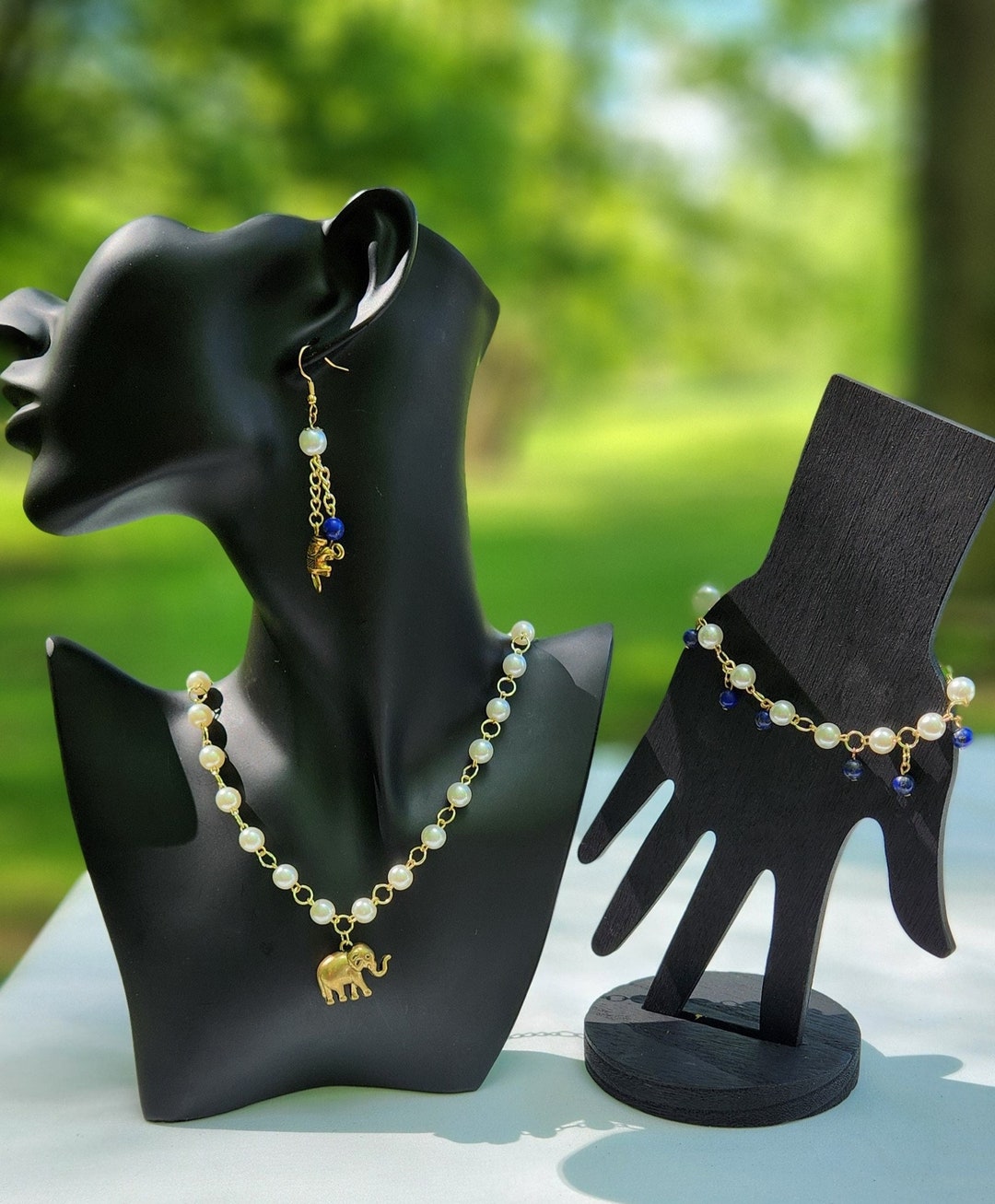 Elephant Pearls Jewelry Set - Etsy