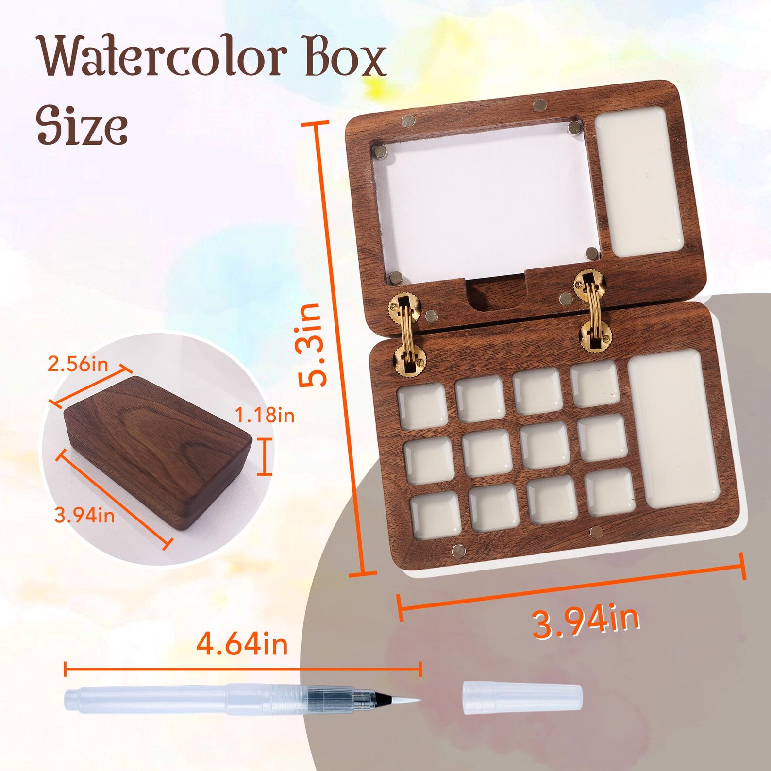 Custom-engraved Portable Watercolor Case - Travel Set, Watercolor ...