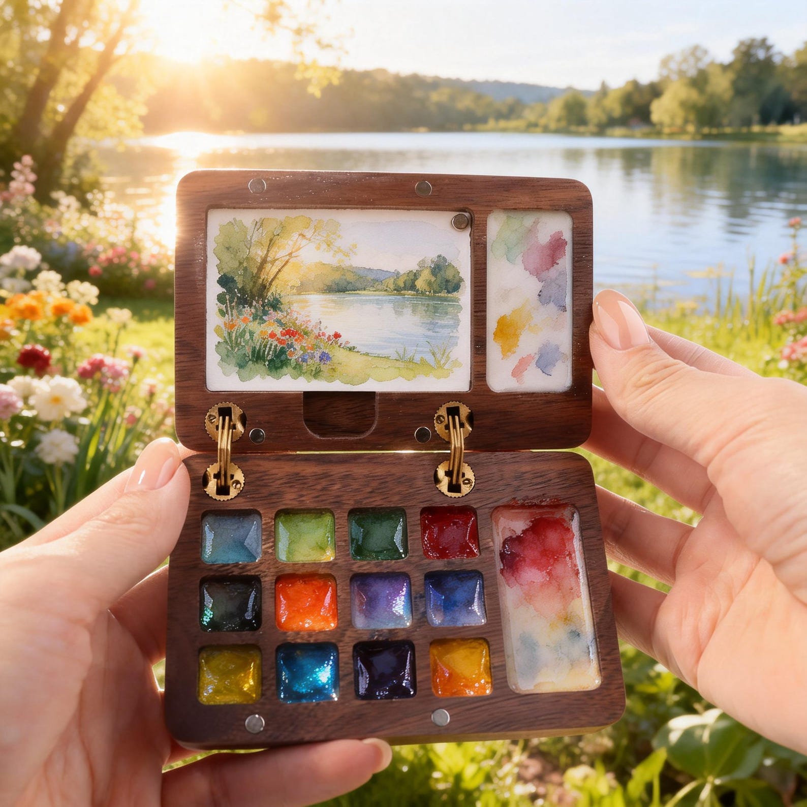 Custom-engraved Portable Watercolor Case - Travel Set, Watercolor ...