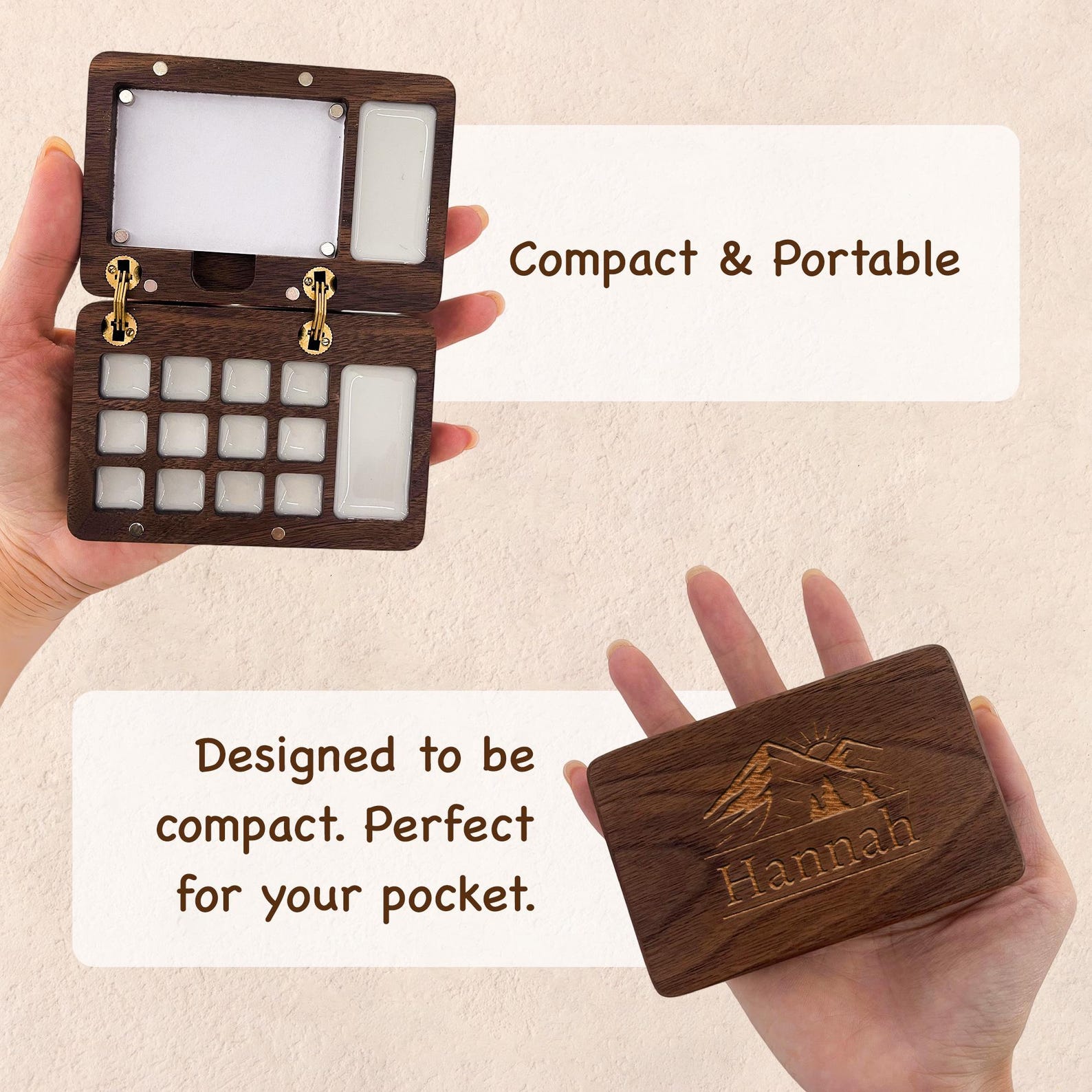 Custom-engraved Portable Watercolor Case - Travel Set, Watercolor ...