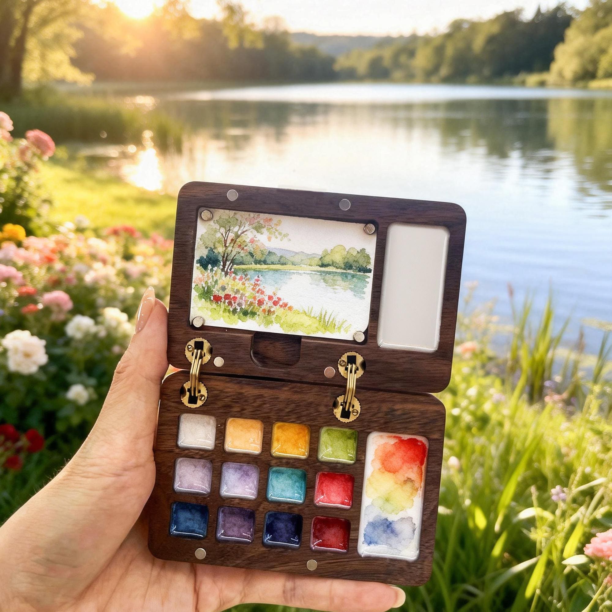 Custom-engraved Portable Watercolor Case - Travel Set, Watercolor ...