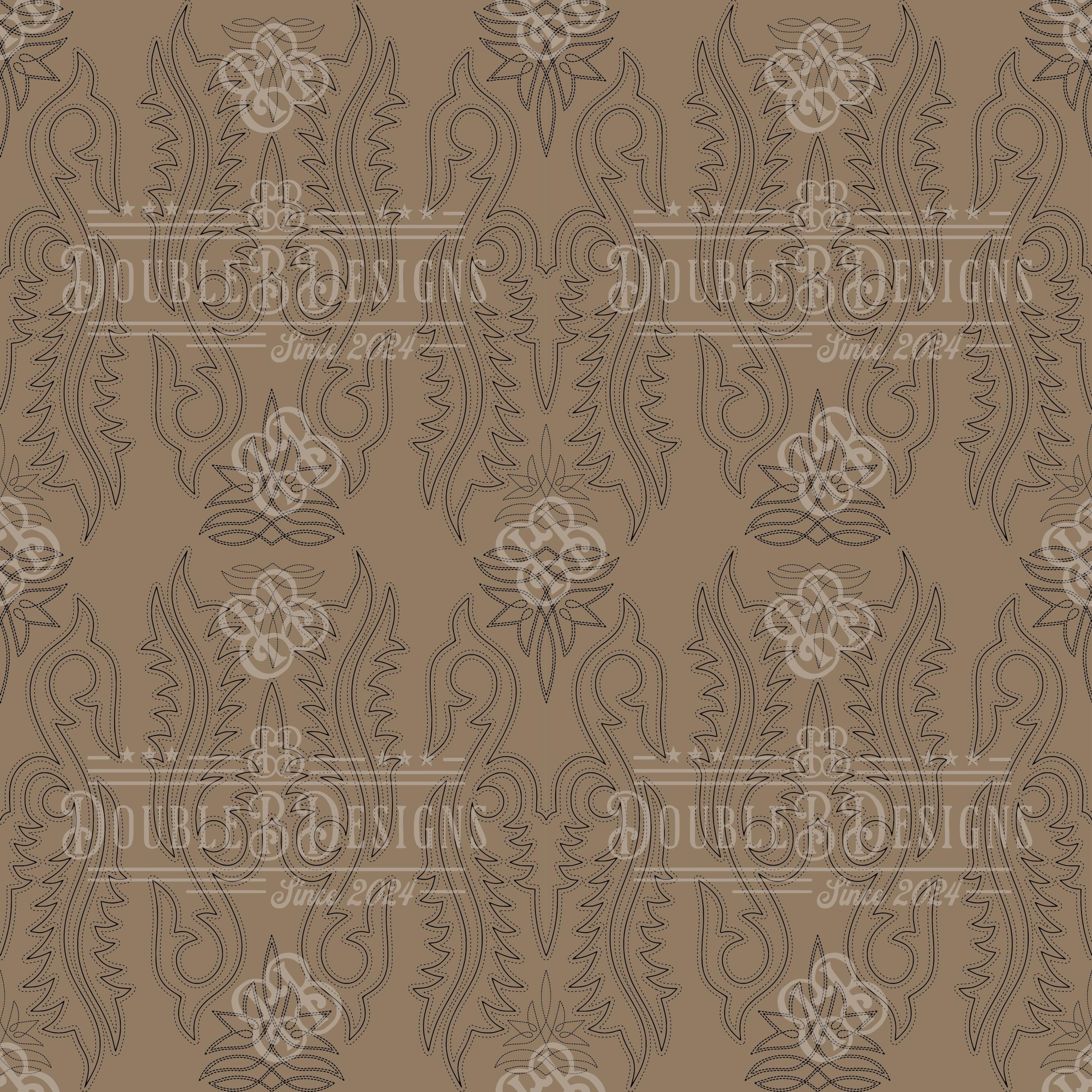 Boot Stitch Cowboy Western Rodeo Seamless Pattern by Double B Designs ...
