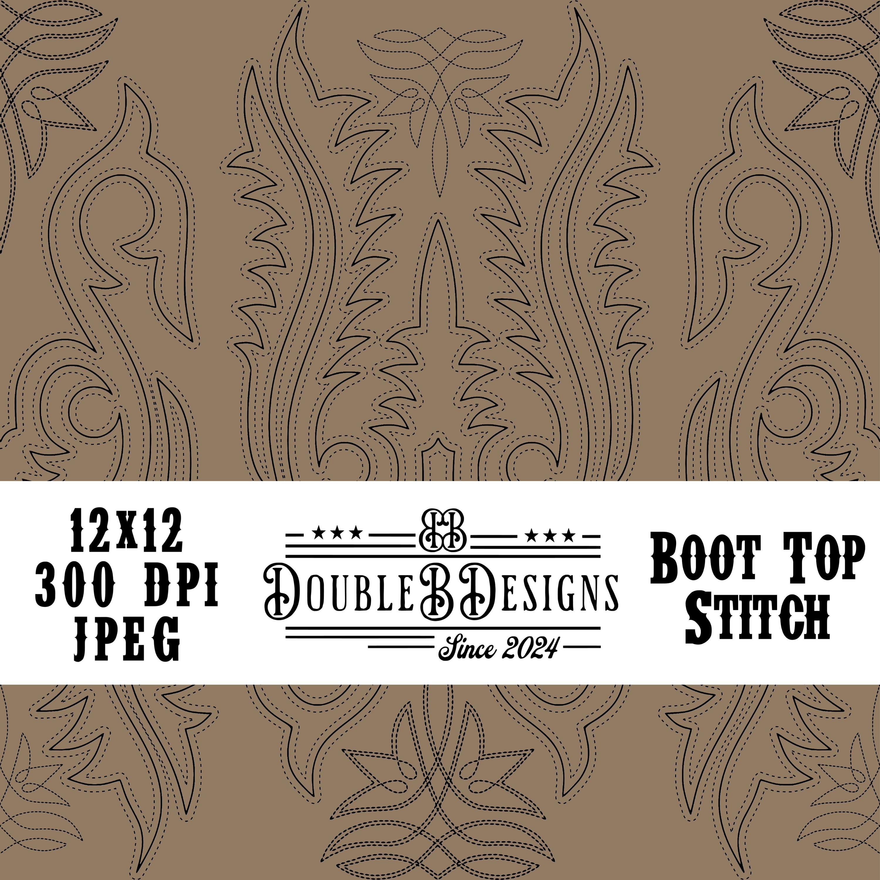 Boot Stitch Cowboy Western Rodeo Seamless Pattern by Double B Designs ...