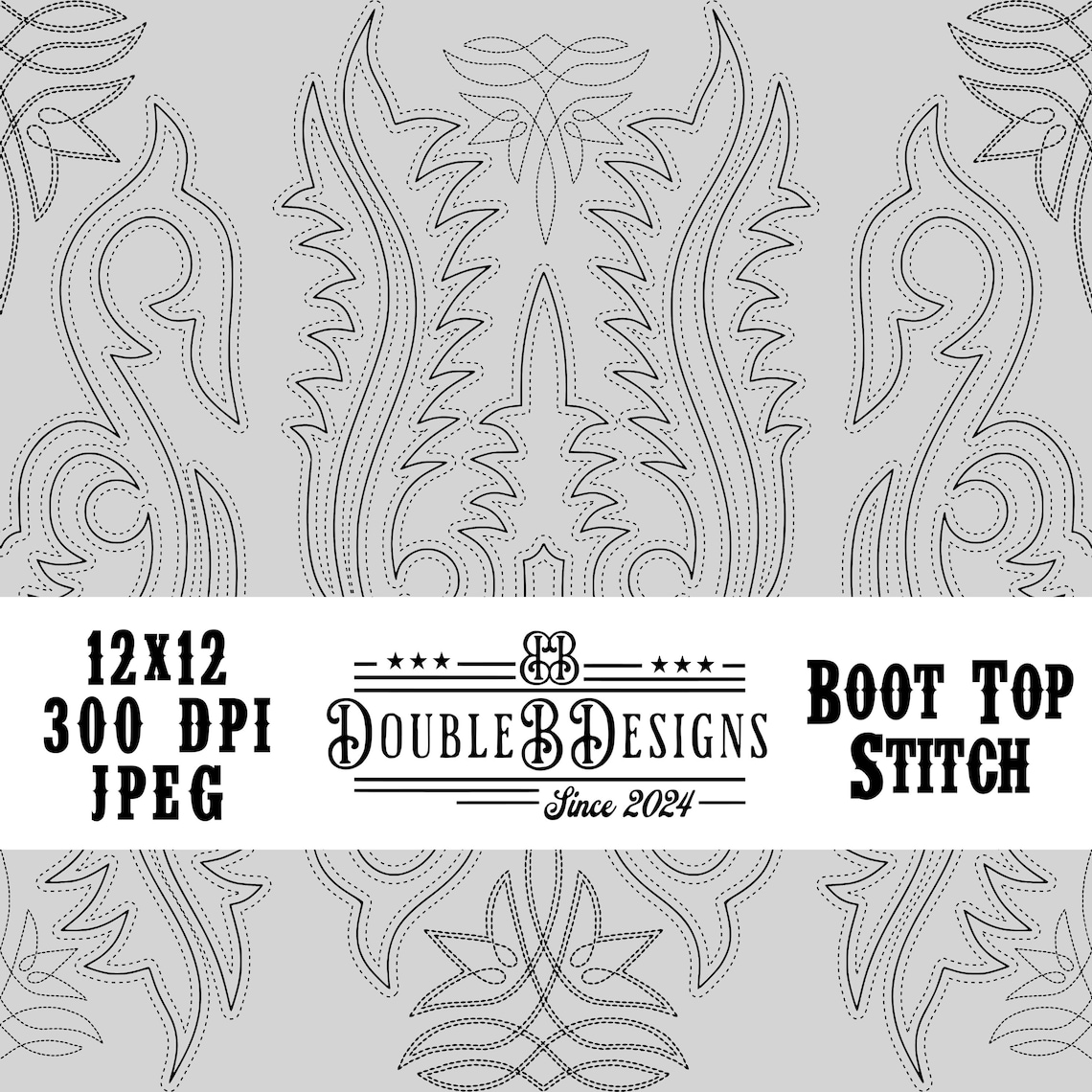 Boot Top Boot Stitch Cowboy Western Rodeo Seamless Pattern by Double B ...