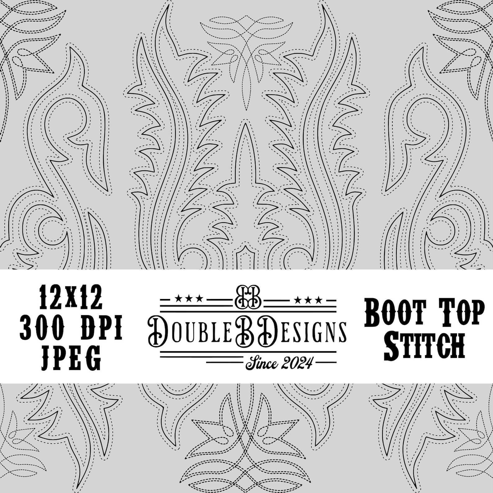 Boot Top Boot Stitch Cowboy Western Rodeo Seamless Pattern by Double B ...