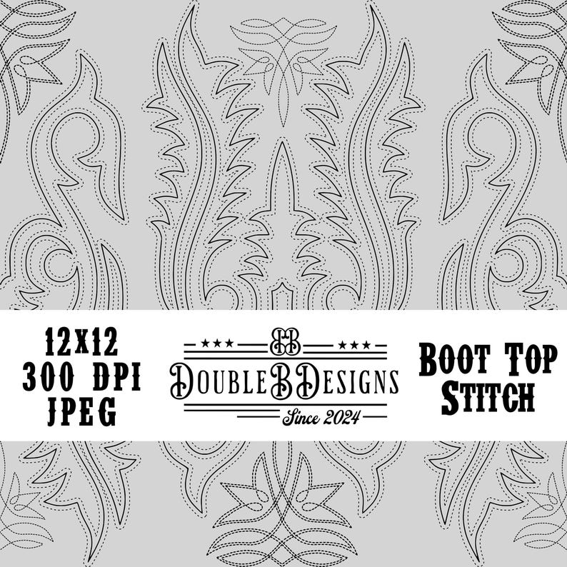 Boot Top Boot Stitch Cowboy Western Rodeo Seamless Pattern by Double B ...