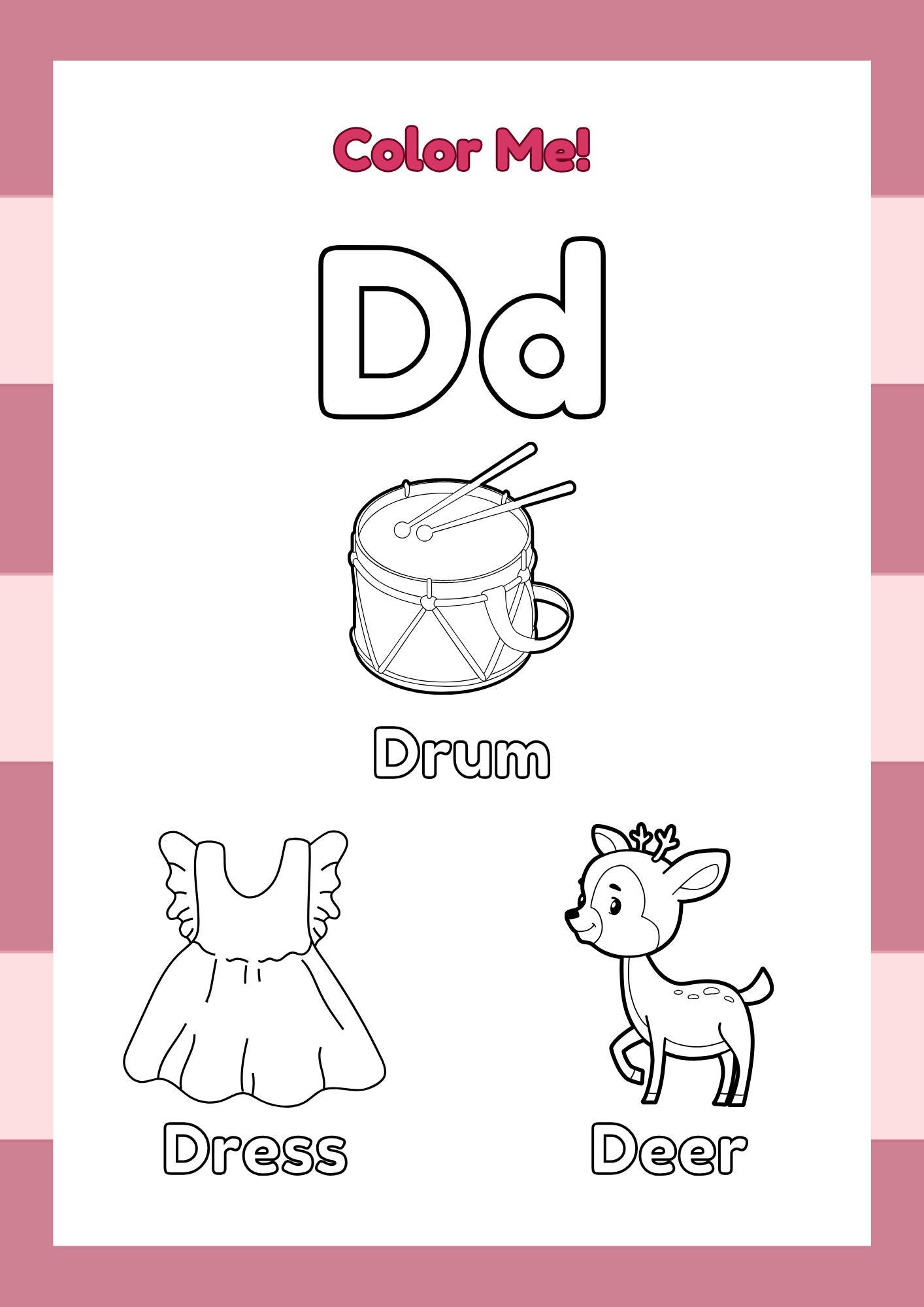 Pink Cute My ABC Coloring Booklet Worksheet - Etsy