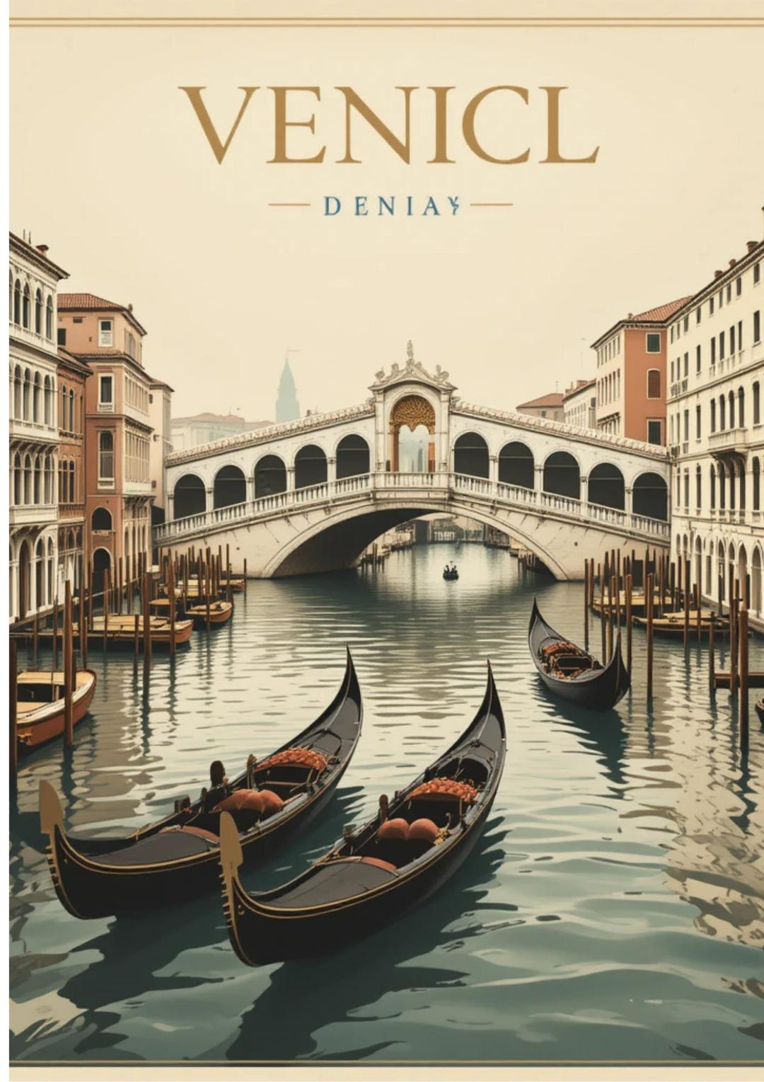 Retro-style Venice Poster | Vintage Art Print | Wall Decor | Home ...