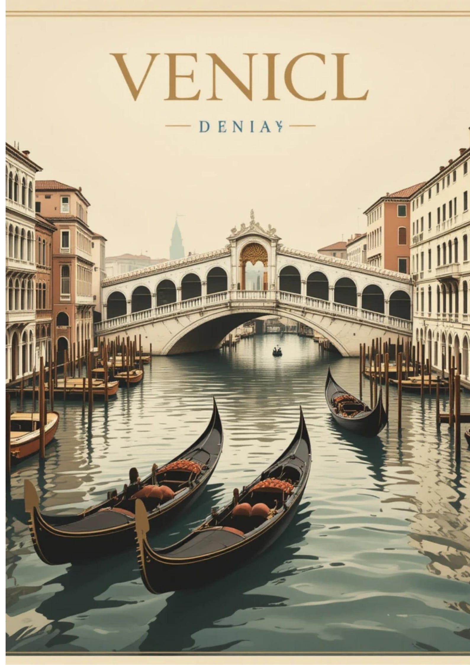 Retro-style Venice Poster | Vintage Art Print | Wall Decor | Home ...