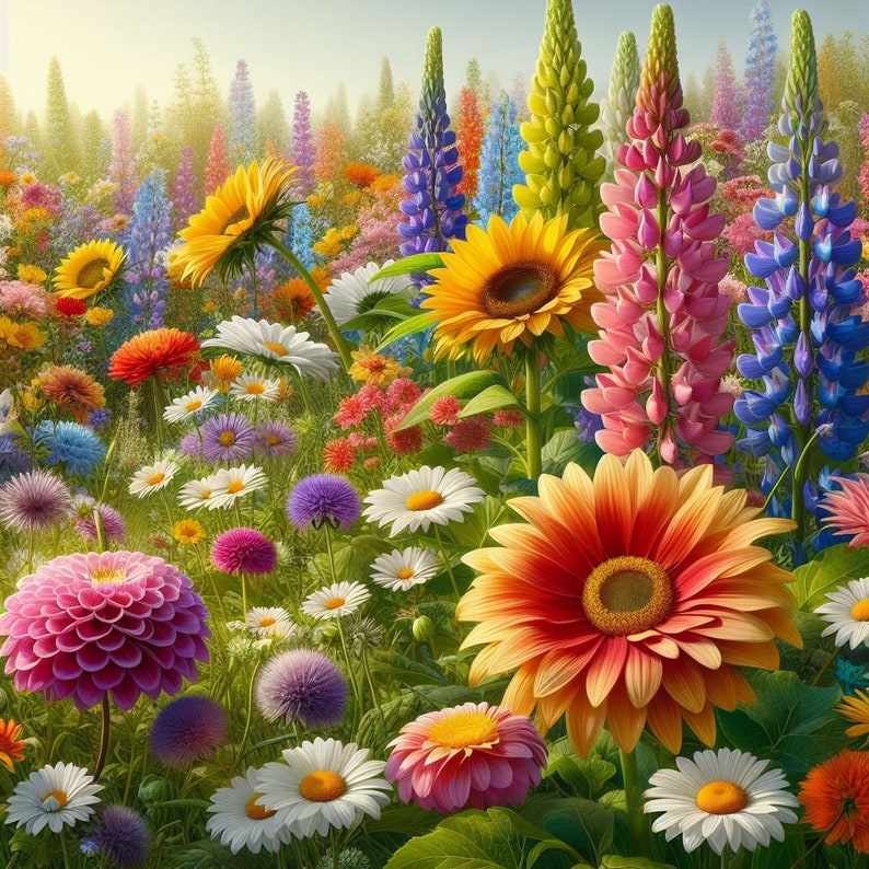 4 Images Field Flower Field Mixed Flowers 1 | Bing AI | 4 Bing AI ...