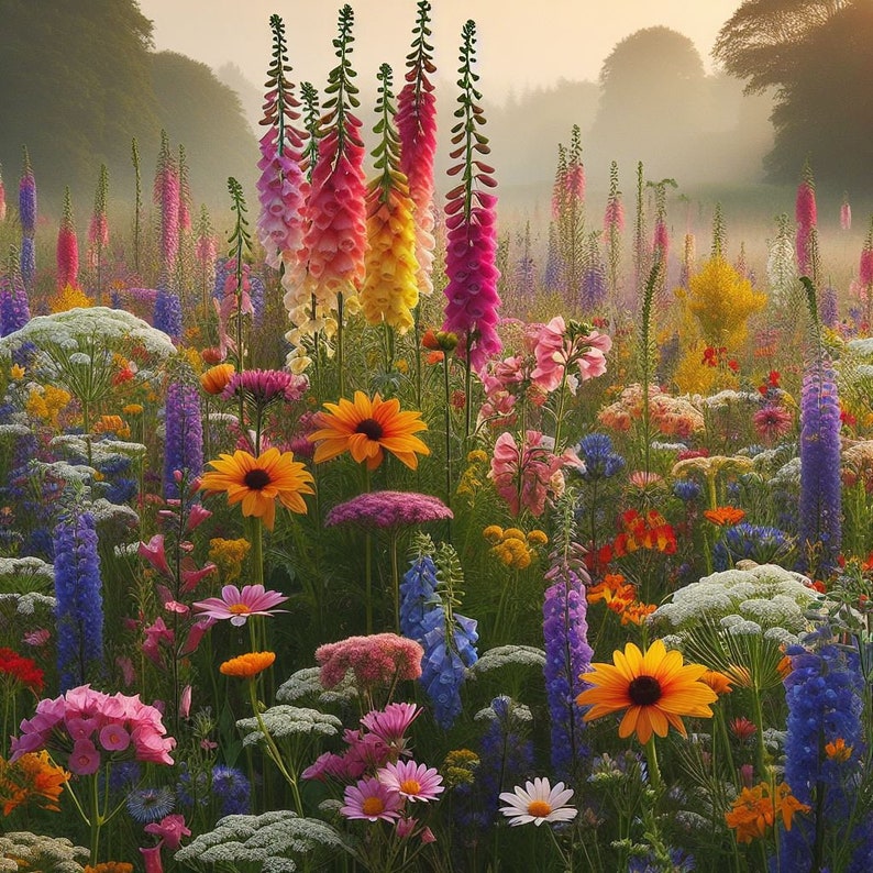 4 Images Field Flower Field Mixed Flowers 2 | Bing AI | 4 Bing AI ...