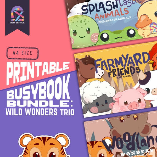 Printable Busy Book Bundle: Wild Wonders Trio - Etsy