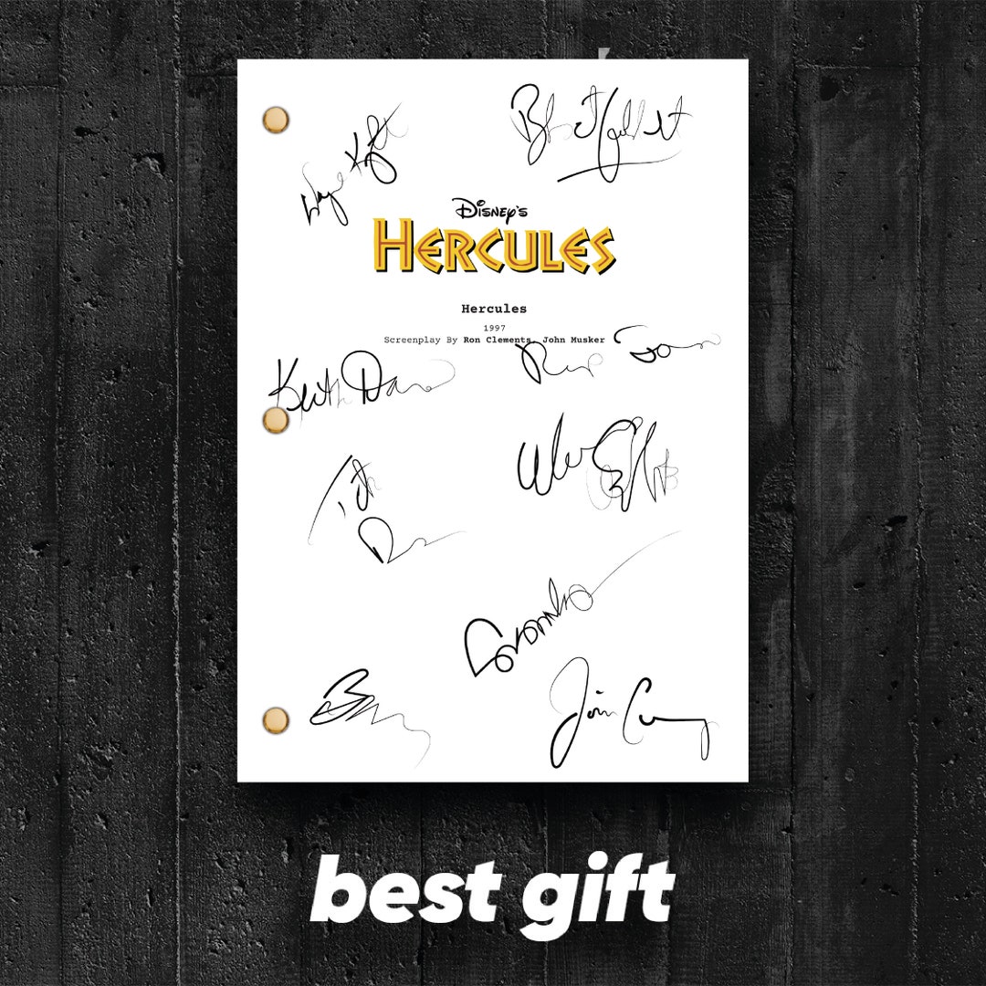 Hercules Movie Script With Copy Signed Autographs Film Memorabilia Gift ...
