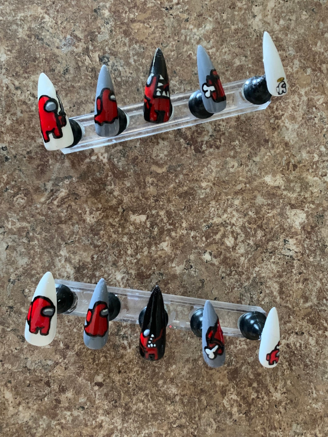 Among Us Red Fake Nails - Etsy