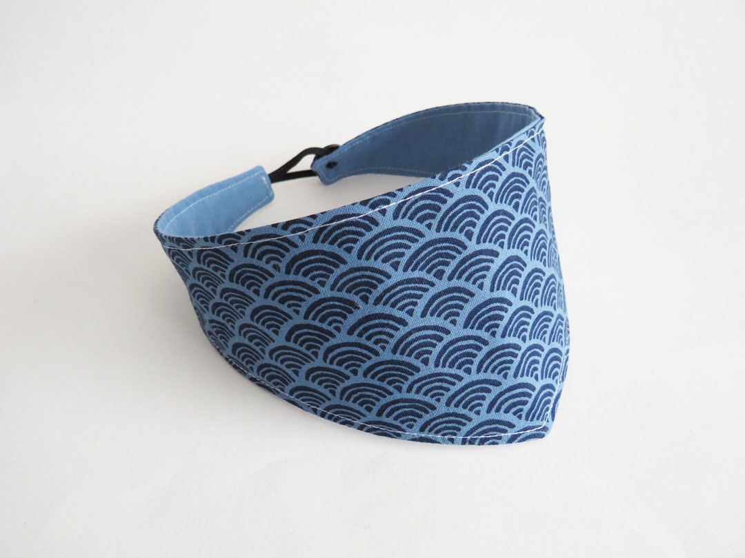 Blue Tracheostomy Cover, Blue Cotton Scallop Japanese Fabric, Get Well ...