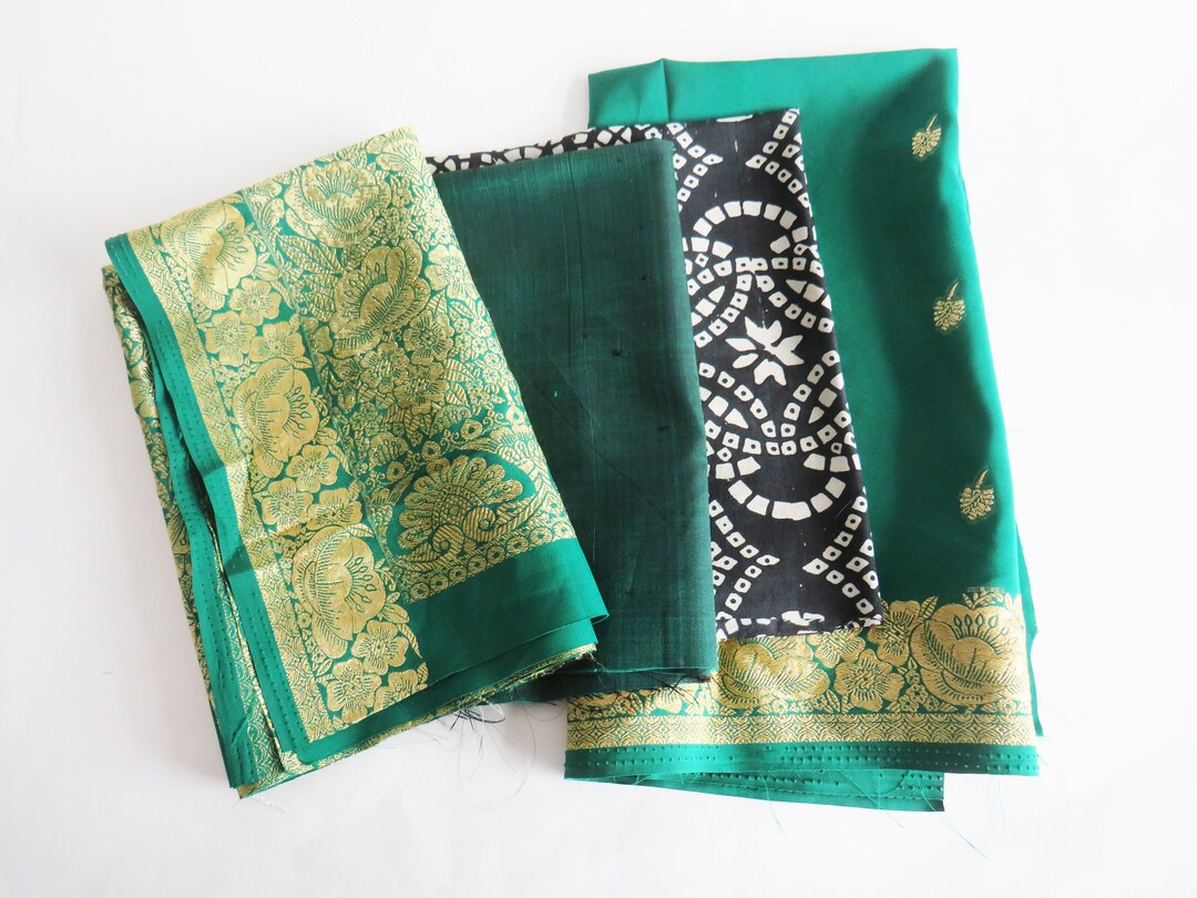Indian Sari Fabric, Fabric Scraps, Sewing Project, Gifts for Sewers ...