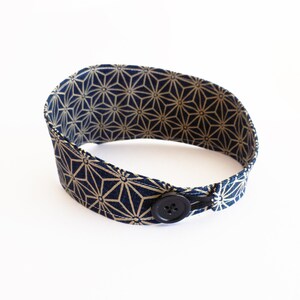 Tracheostomy Cover, Geometric Design, Navy Blue and Beige Cotton ...