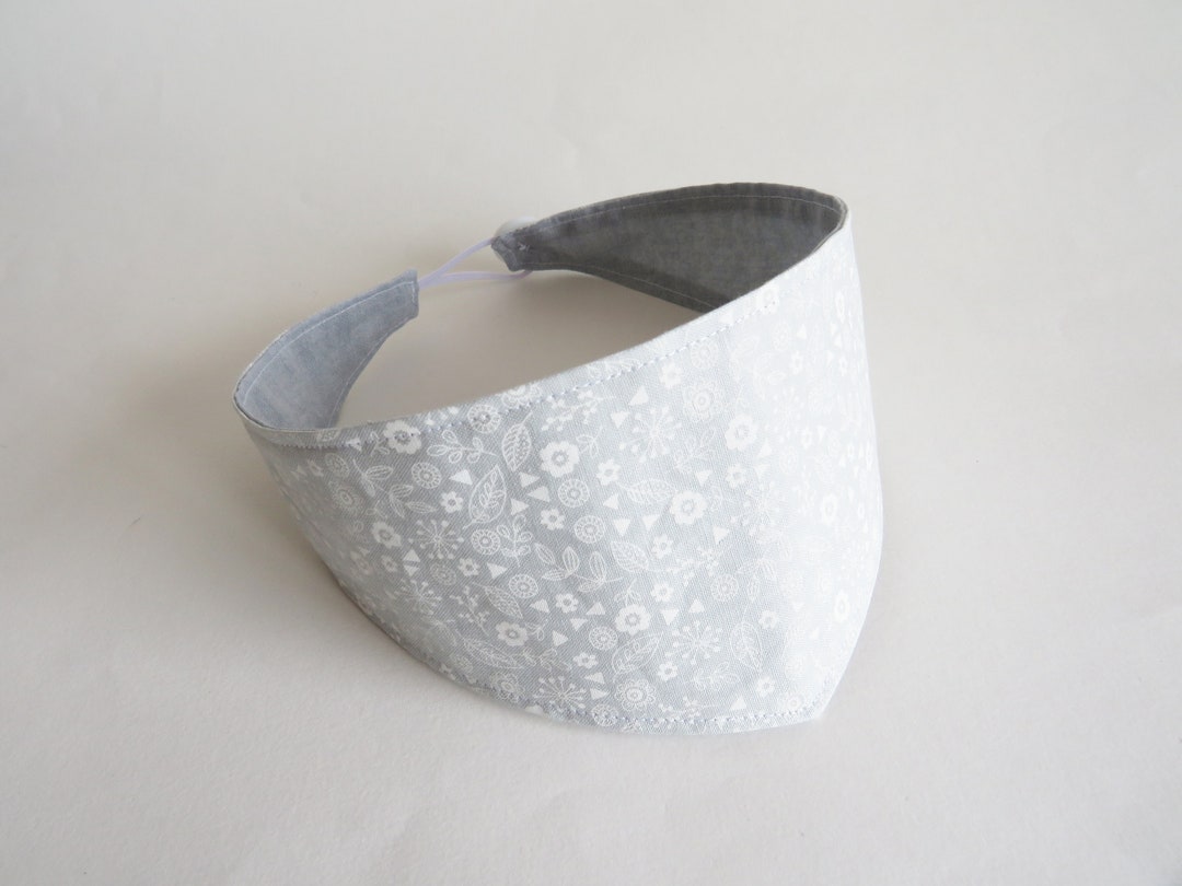 Tracheostomy Cover, Grey and White Cotton Floral Print, Get Well Soon ...
