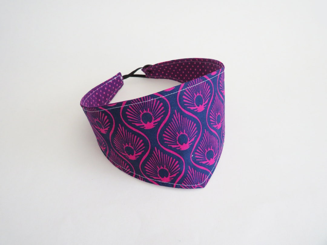 Tracheostomy Cover, Navy Blue and Pink Cotton Scallop Print Fabric, Get ...