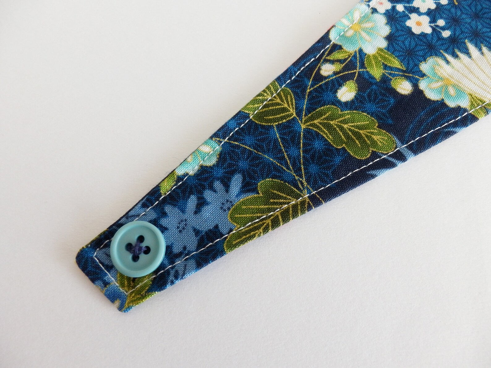 Tracheostomy Cover Blue Cotton Japanese Floral Fabric Cotton - Etsy