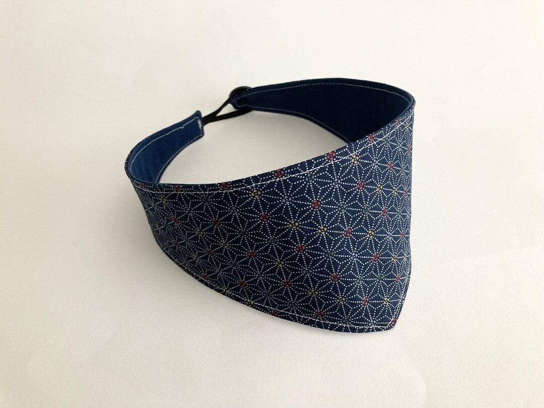 Tracheostomy Cover, Blue Cotton Japanese Geometric Cotton Fabric ...