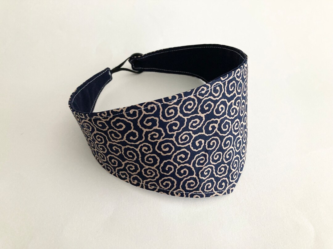Tracheostomy Cover, Blue and Beige Japanese Cotton Swirl Fabric, Cotton ...