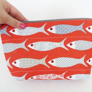 Zipper Pouch, Fish Print Makeup Bag, Fish Case, Fish Travel Bag ...
