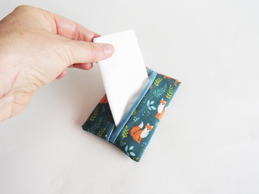 Fox Tissue Holder, Green Cotton Fox Fabric, Fox Lover Gift, Gift for ...