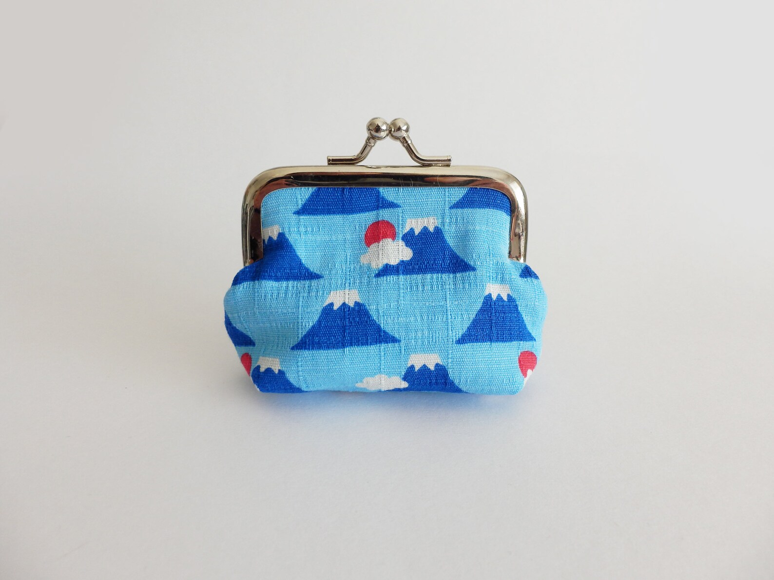 Mount Fuji Coin Purse: Japanese Print Cotton Kiss Clasp Pouch - Etsy