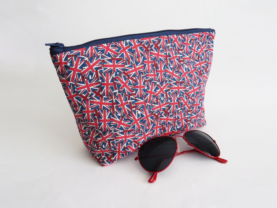 Union Jack Cosmetic Bag, Gadget Pouch, Travel Bag, Union Jack Fabric ...